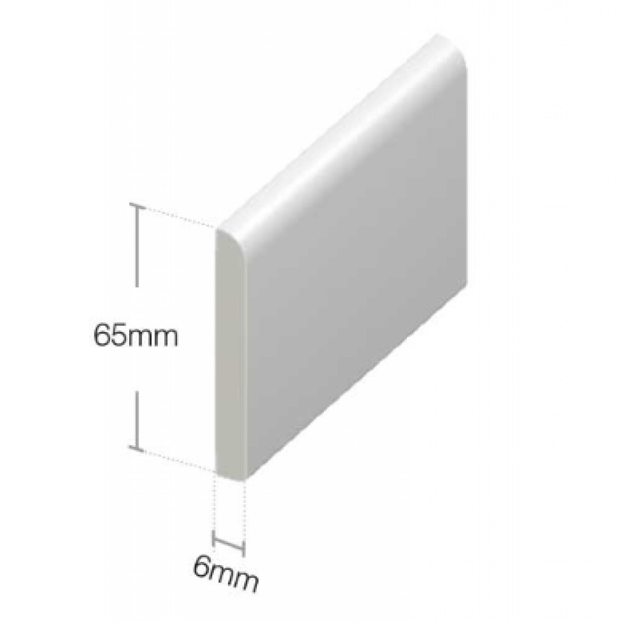 White PVC Flat Back Architrave 65mm