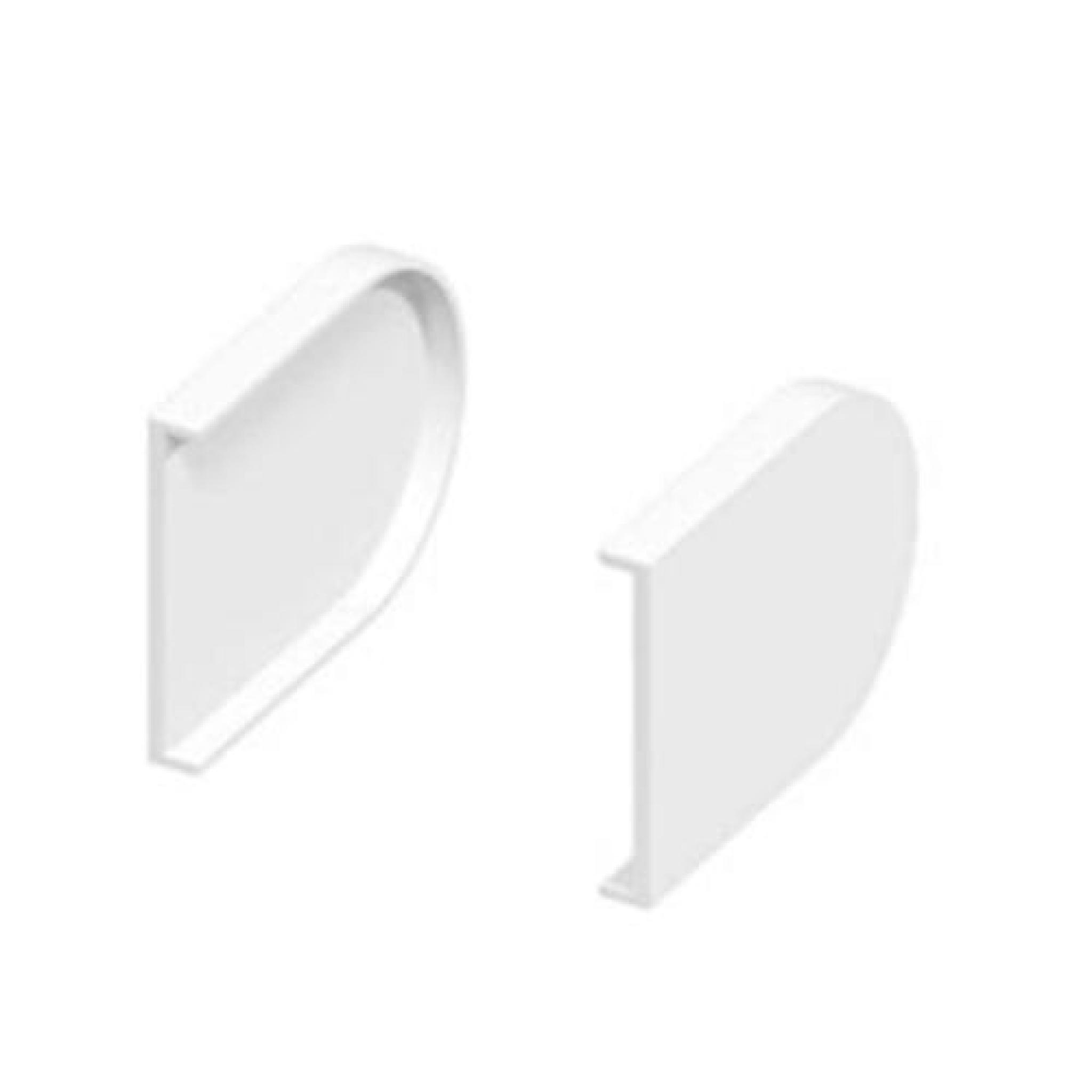 Pair 50mm Bullnose White Window Sill End Caps