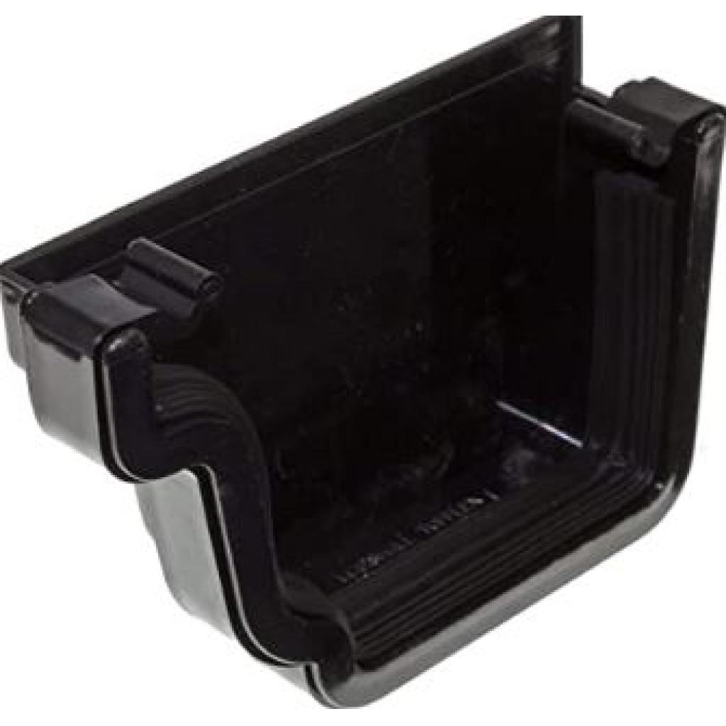 Black Ogee Gutter Left Hand External Stop End